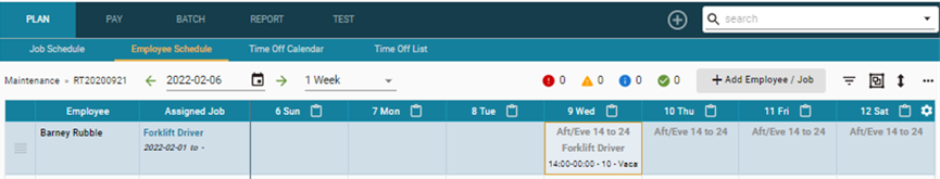 Schedule and Time Off Views – WorkSight Support